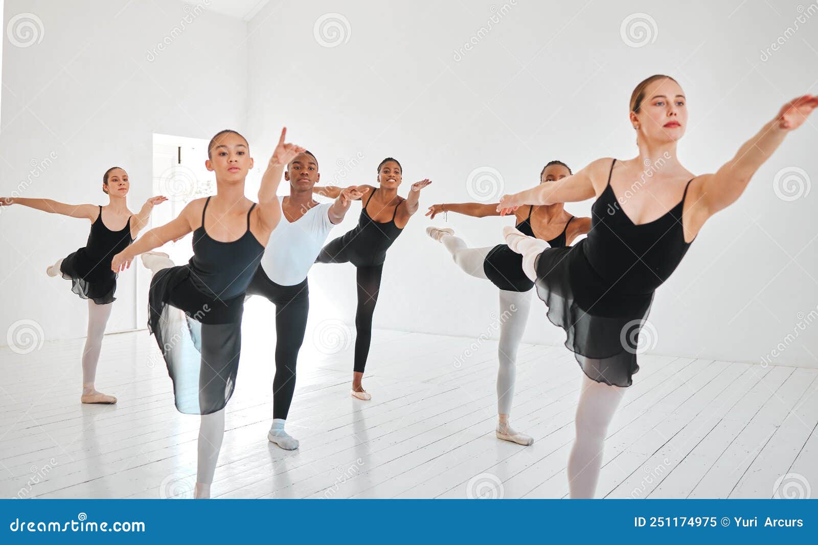 Ballet is the only Way. a Group of Young Ballet Dancers Practicing ...
