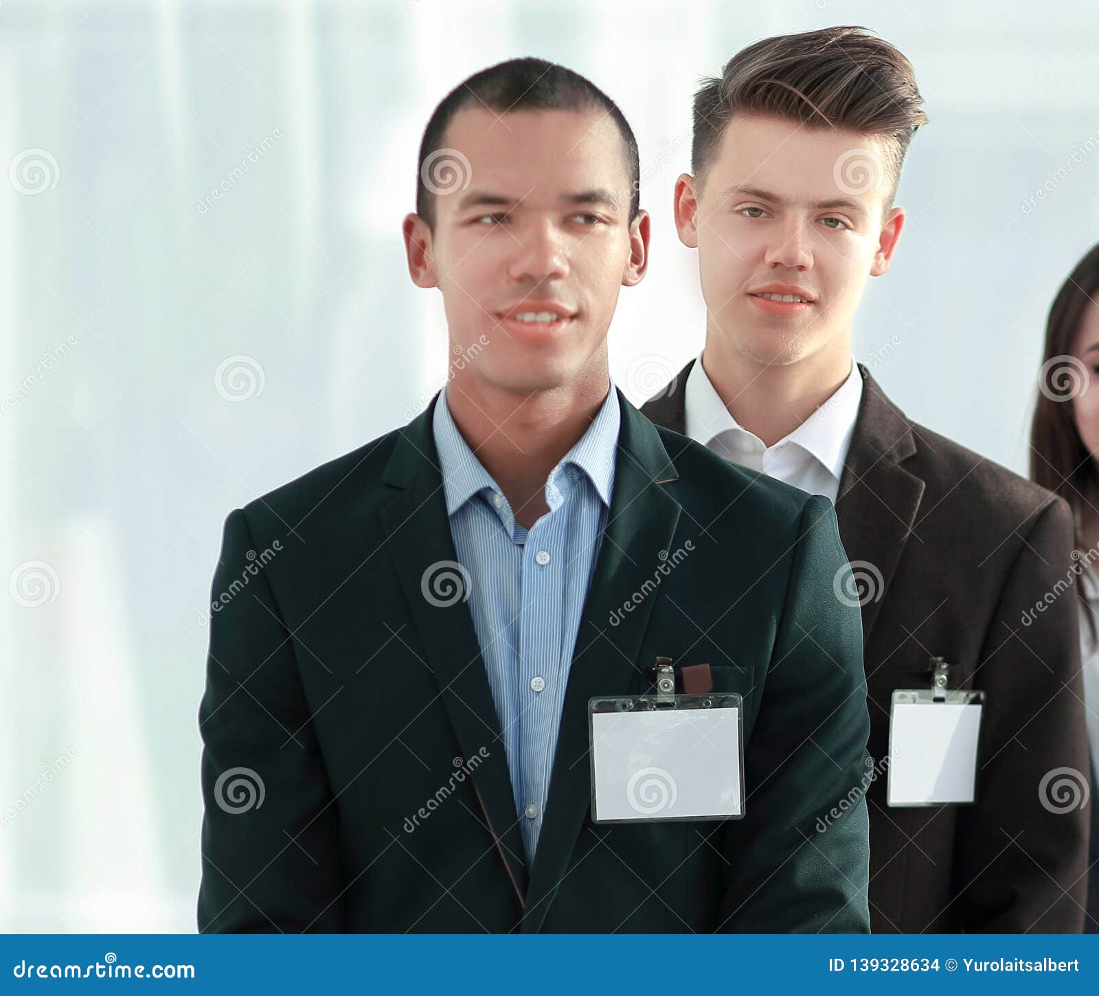 Group of Young Business People with Blank Badges. Stock Photo - Image ... Group of Young Business People with Blank Badges. Stock Photo - Image ...