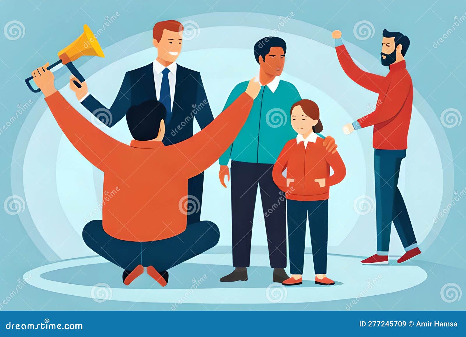 Group of Young Business People Collaborating, Solving Problems ...