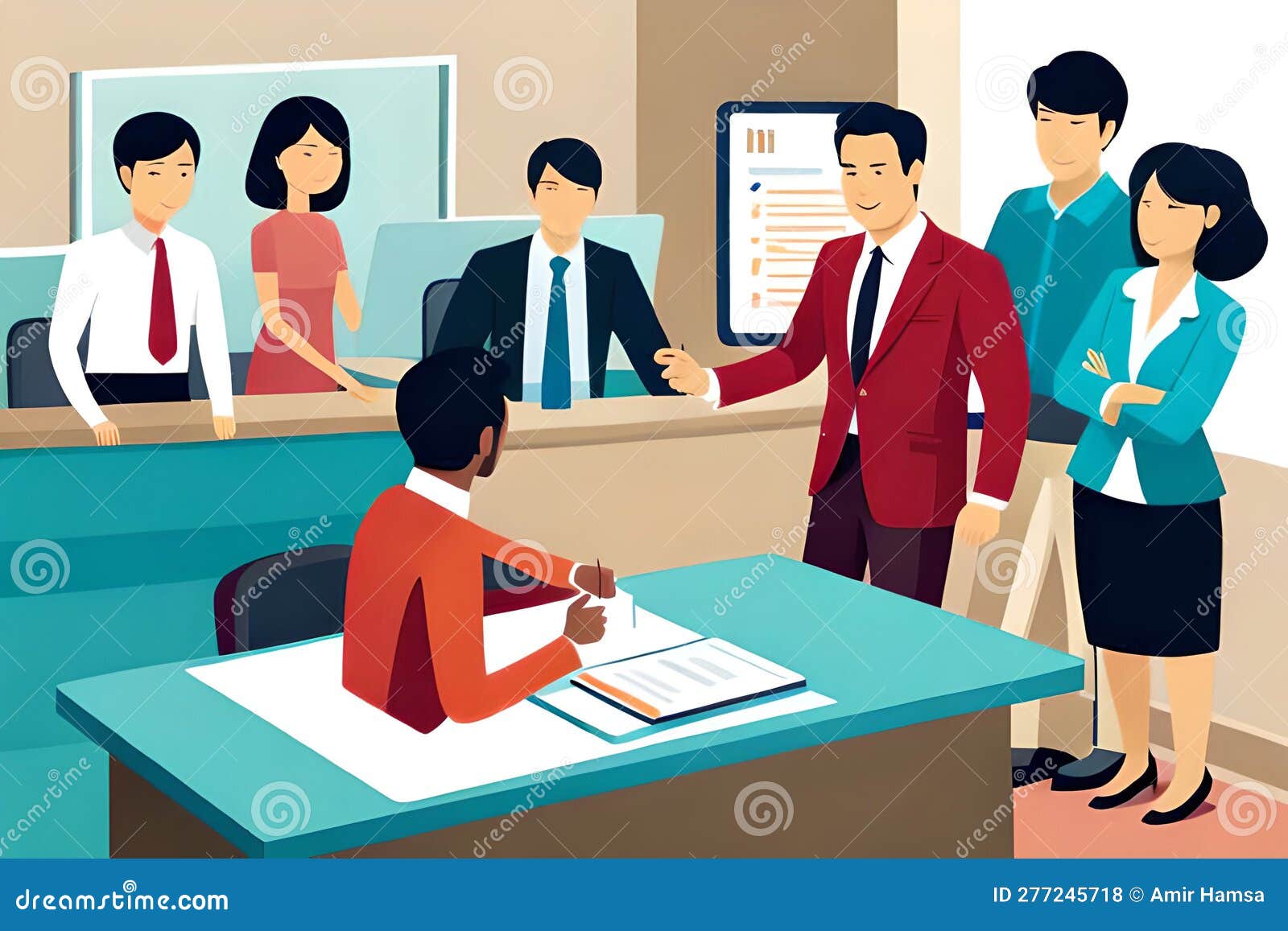 Group of Young Business People Collaborating, Solving Problems ...