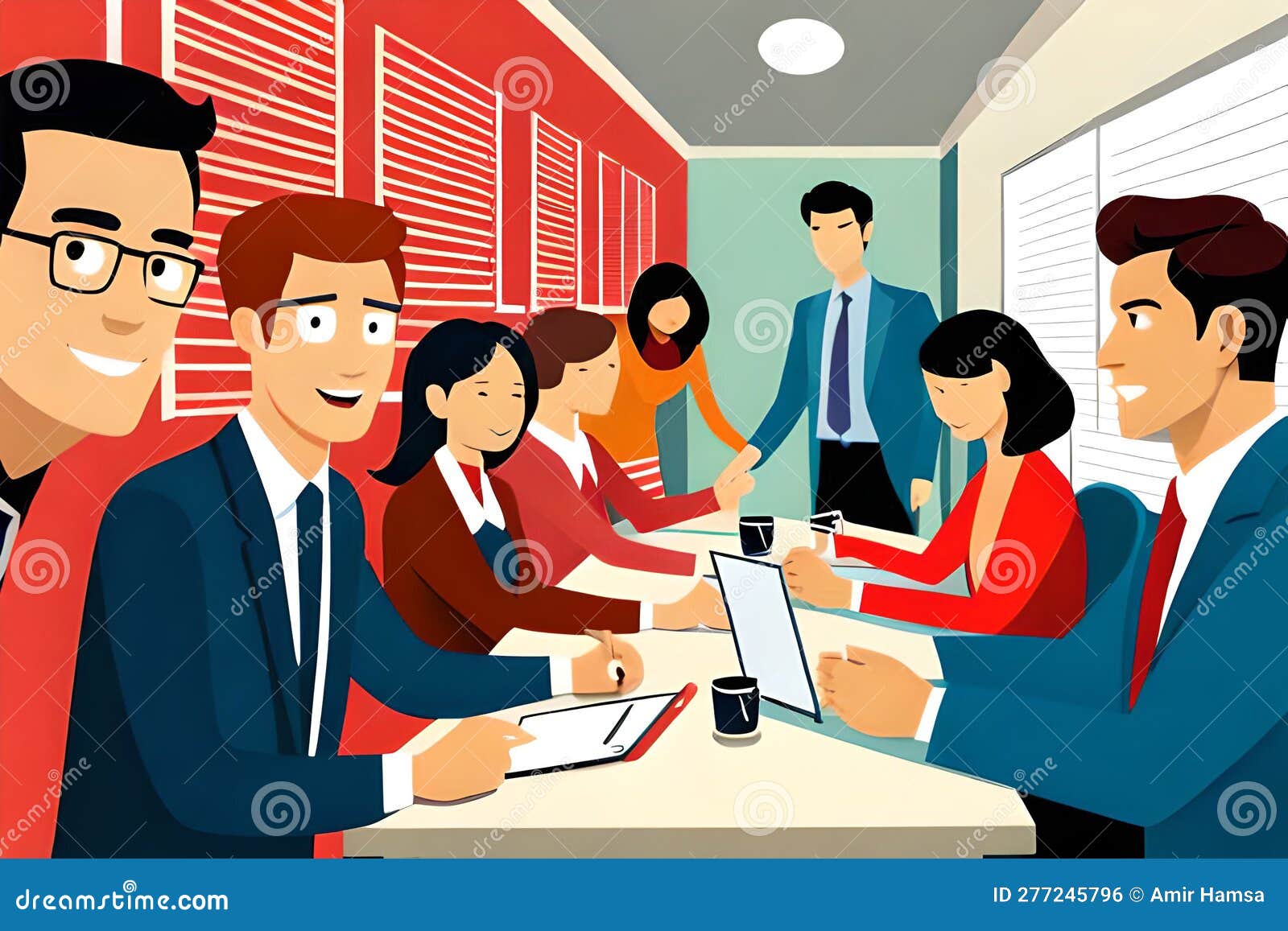 Group of Young Business People Collaborating, Solving Problems ...