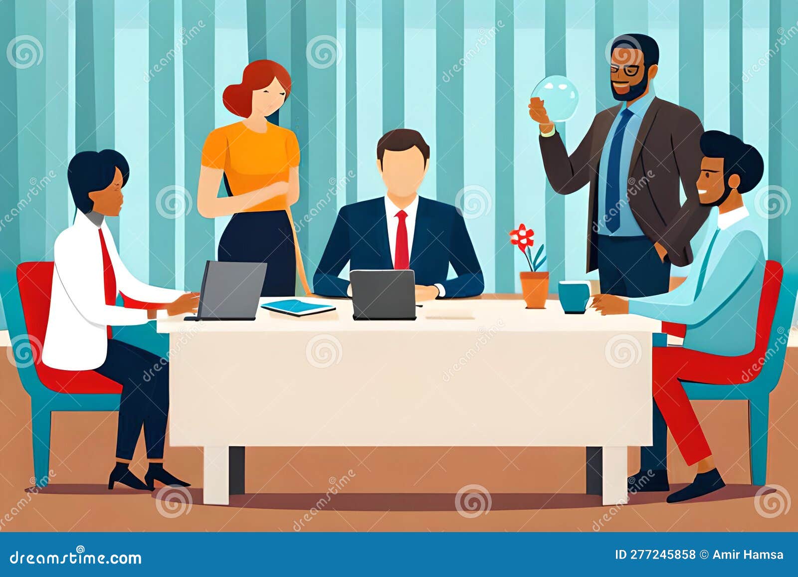 Group of Young Business People Collaborating, Solving Problems ...