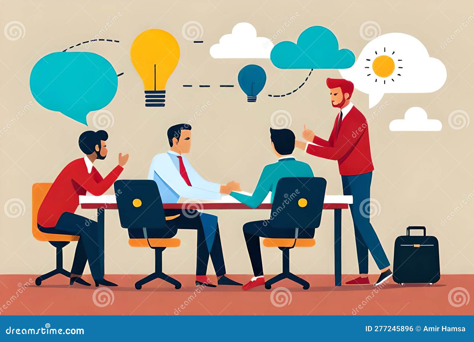 Group of Young Business People Collaborating, Solving Problems ...