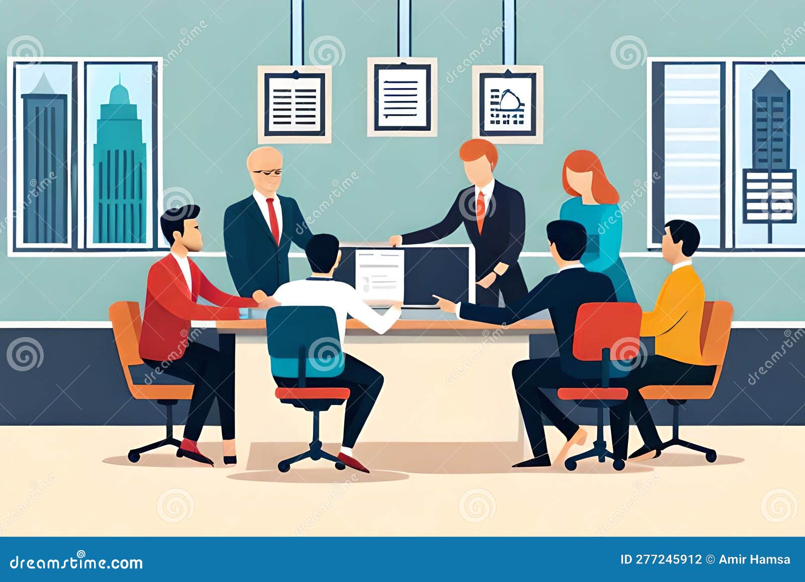 Group of Young Business People Collaborating, Solving Problems ...