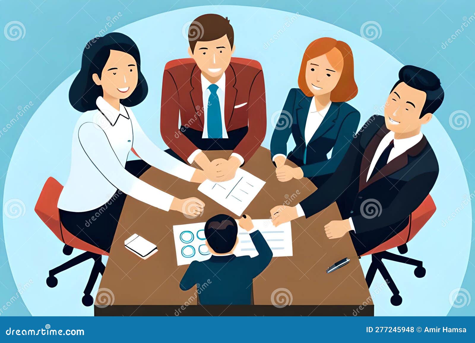 Group of Young Business People Collaborating, Solving Problems ...