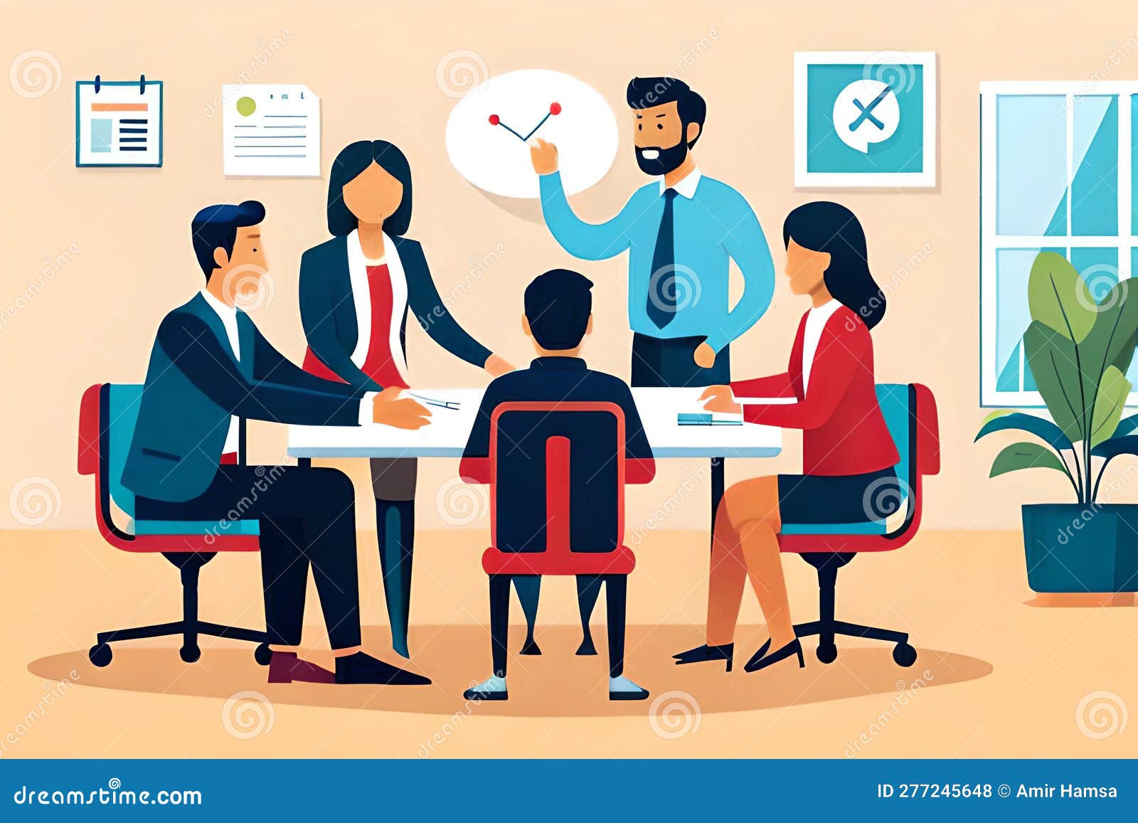 Group of Young Business People Collaborating, Solving Problems ...