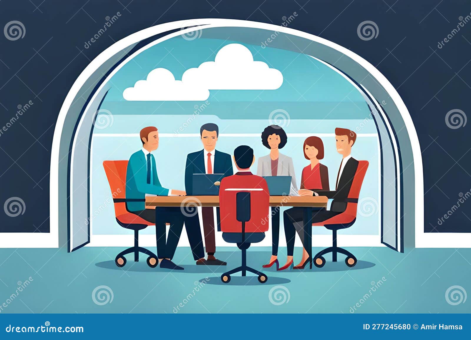 Group of Young Business People Collaborating, Solving Problems ...