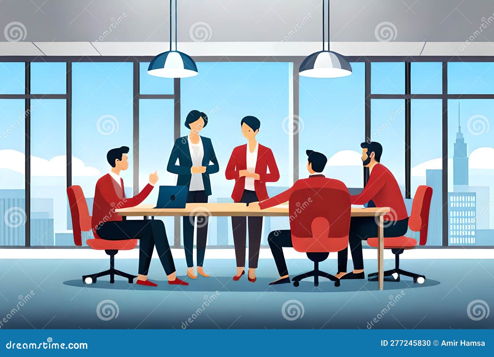 Group of Young Business People Collaborating, Solving Problems ...