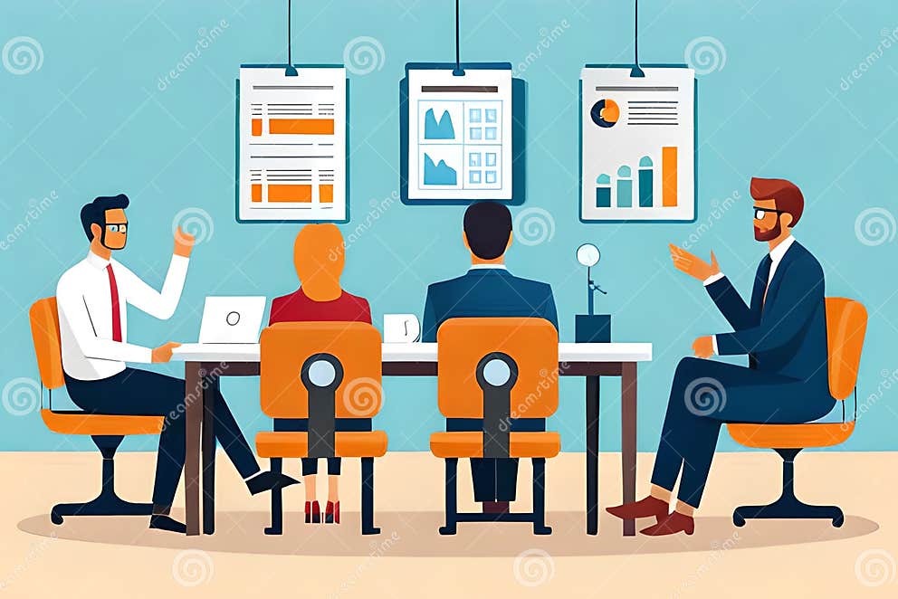 Group of Young Business People Collaborating, Solving Problems ...