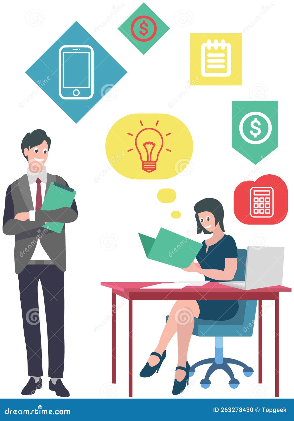 Group of Young Business People Collaborating, Solving Problems ...