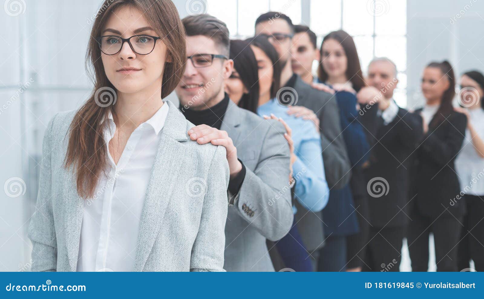 Group of Young Business People Standing Behind Each Other Stock Image ...