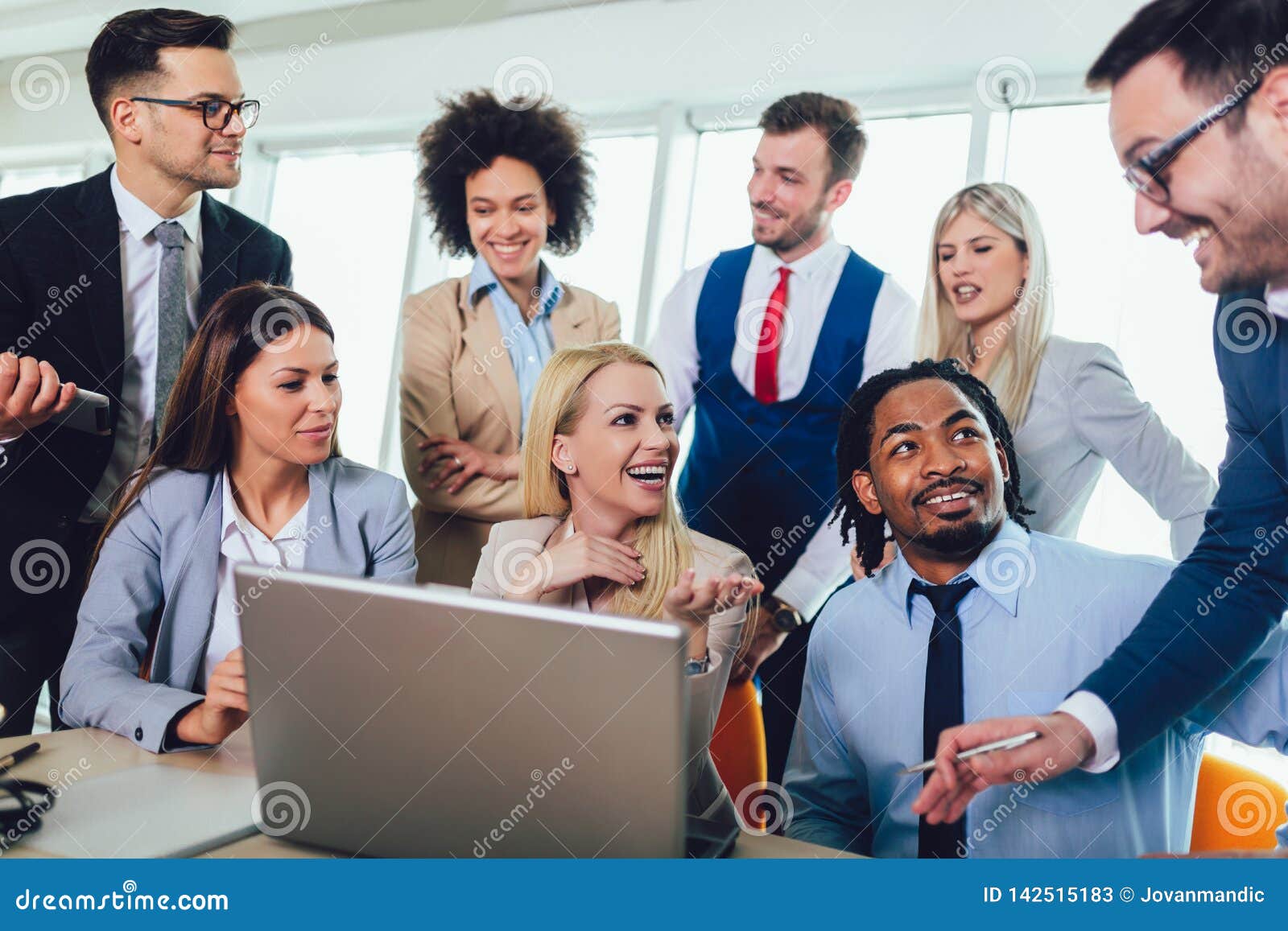 Group of Young Business People Working Together in Creative Office ...