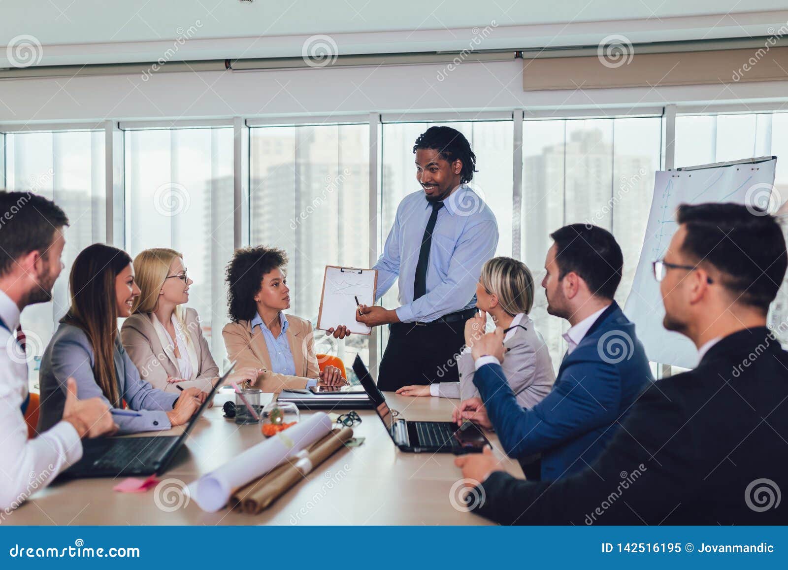 Group of Young Business People Working Together in Creative Office ...