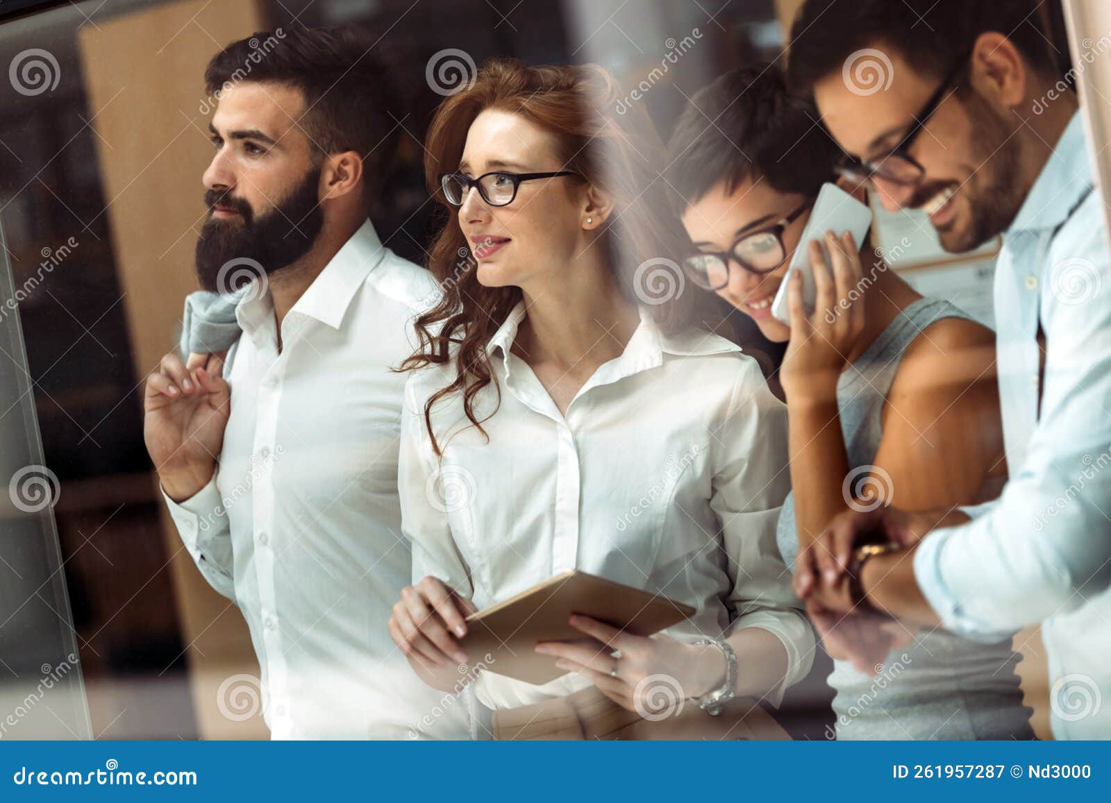 Group of Young Business People are Working Together in Office ... Group of Young Business People are Working Together in Office ...