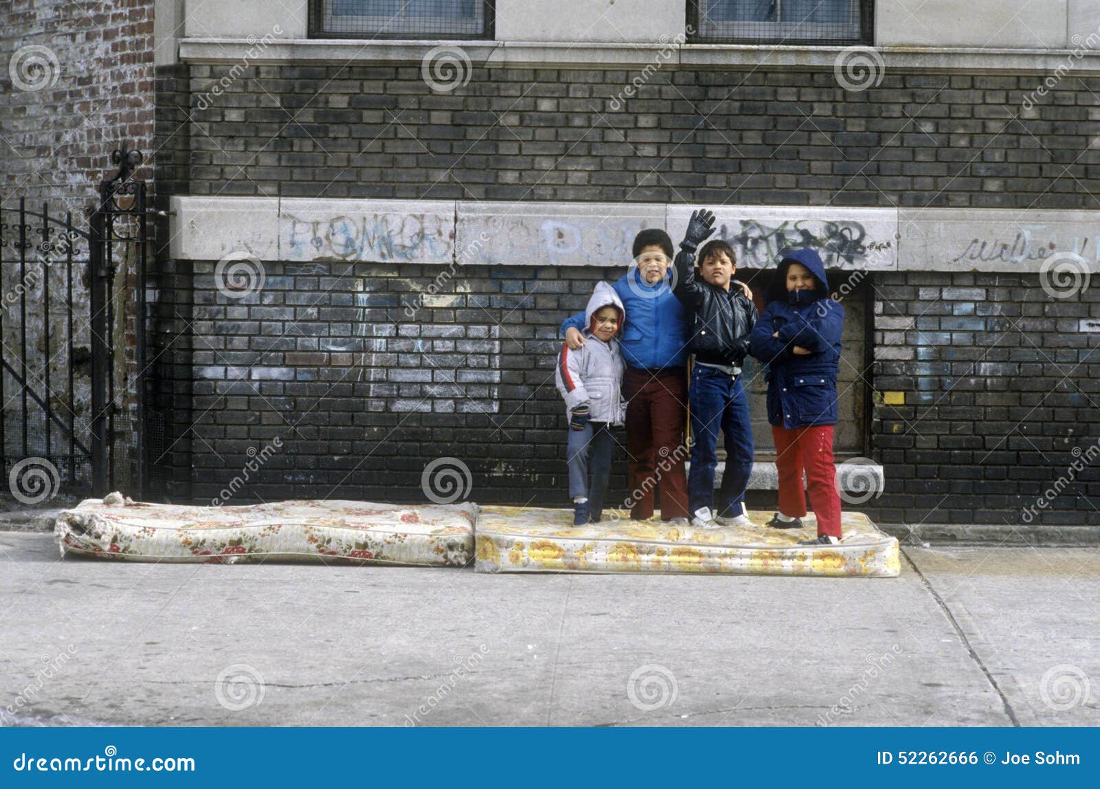 Group of Young Children in Urban Ghetto, Bronx, NY Editorial Photo ...