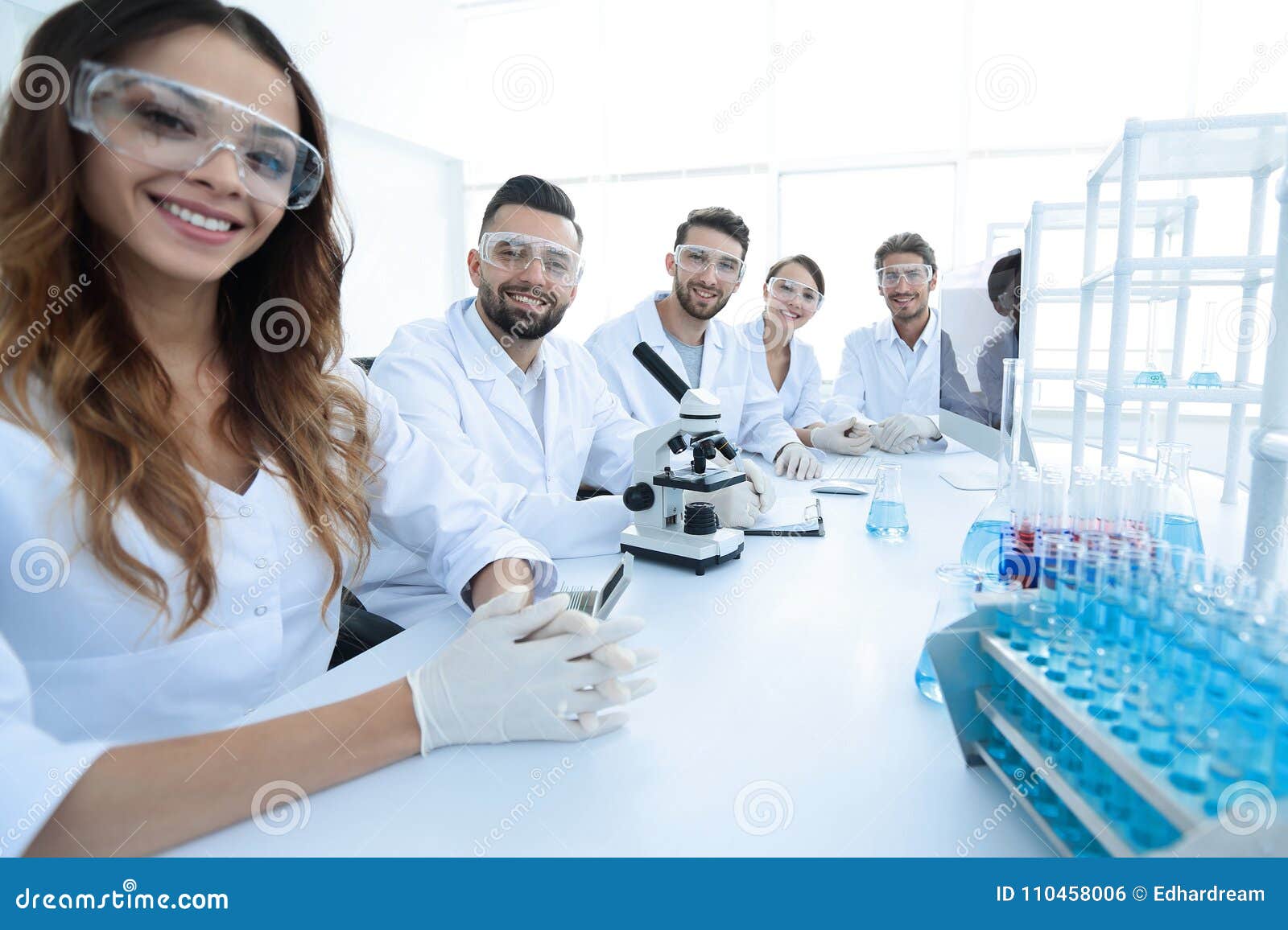 Group of Young Clinicians Experimentation in Research Laboratory Stock ...