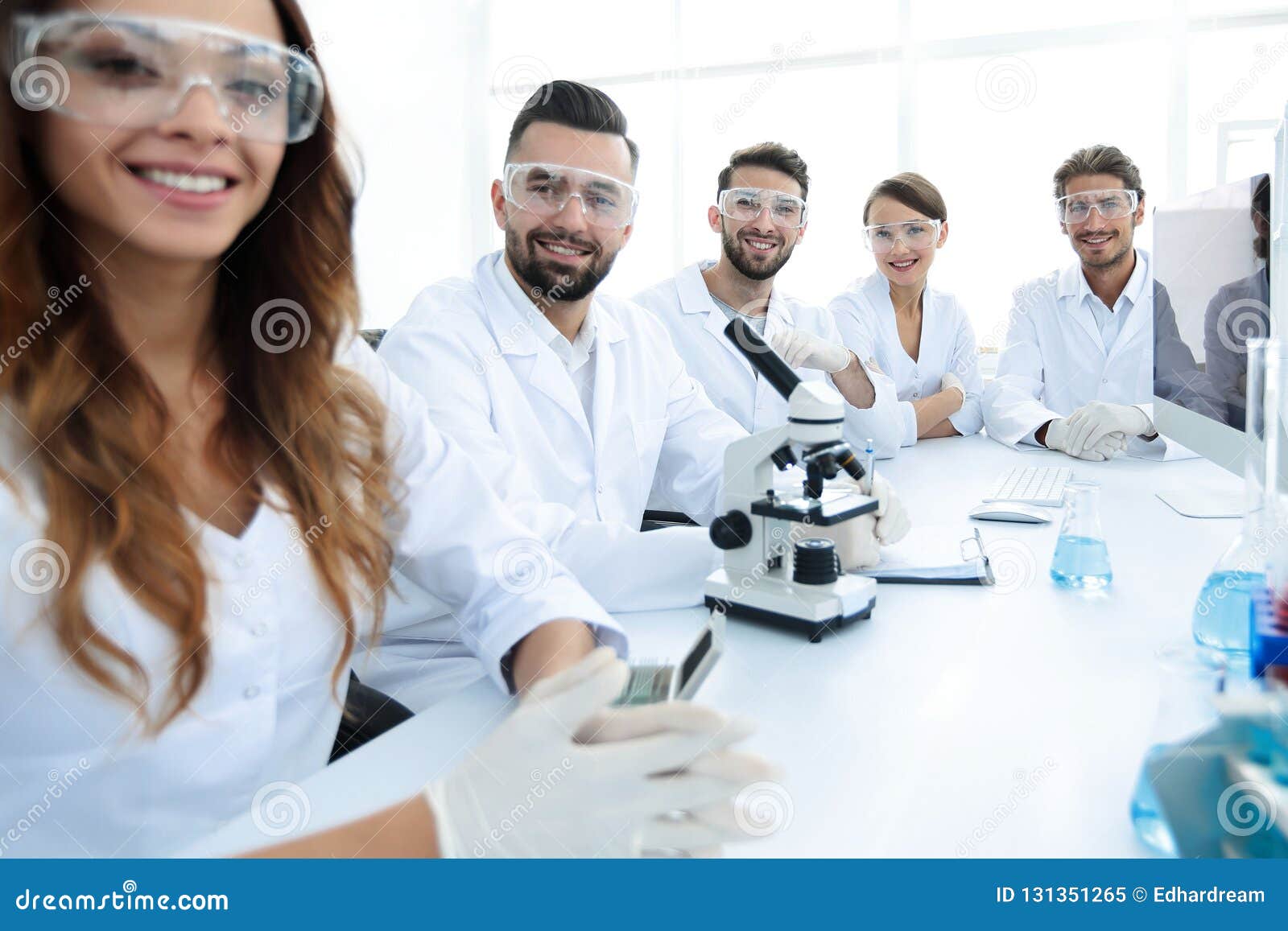 Group of Young Clinicians Experimentation in Research Laboratory Stock ...
