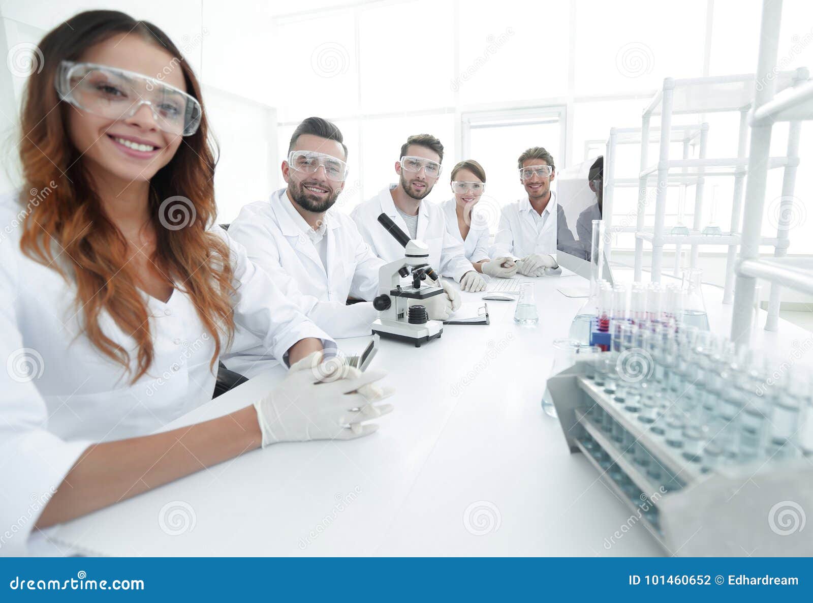 Group of Young Clinicians Experimentation in Research Laboratory Stock ...