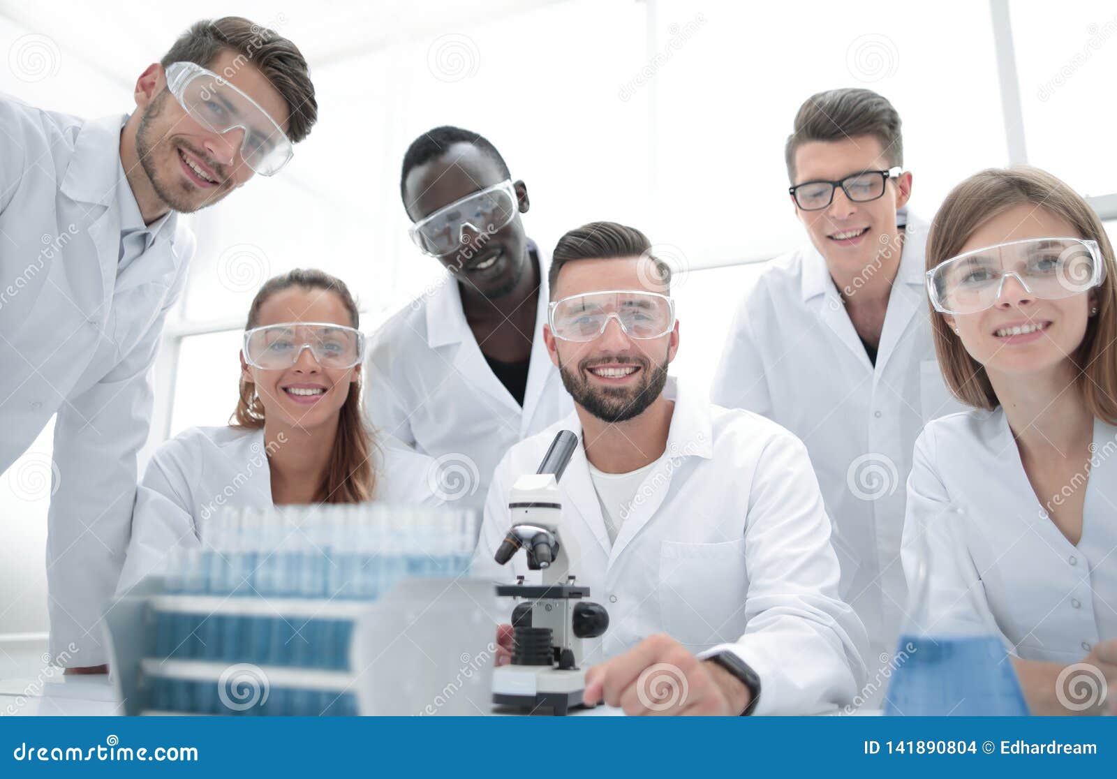Group of Young Clinicians Experimentation in Research Laboratory Stock ...