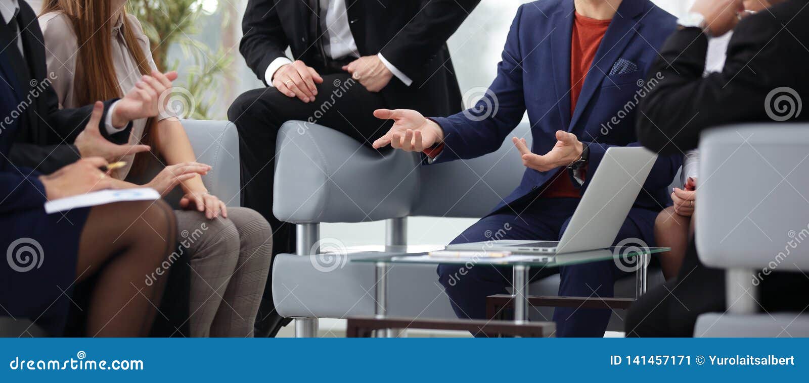 Group of Young Colleagues in Discussion at Office Stock Image - Image ...