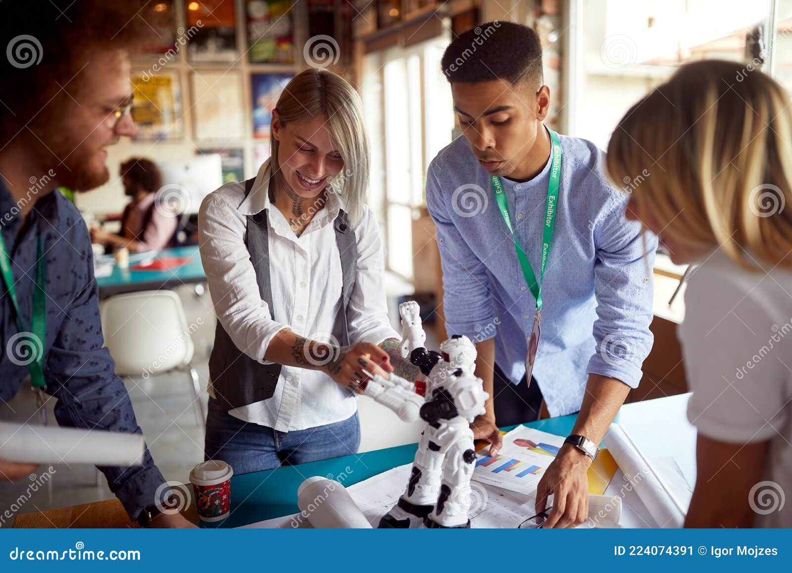 A Group of Young Creative Colleagues in the Office is Analyzing New ...