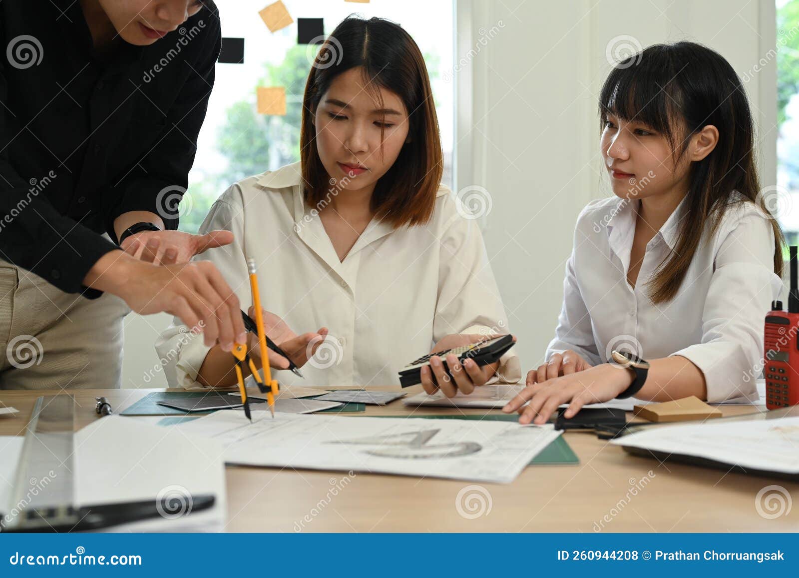 Group of Young Creative People Working Together of Architectural ...