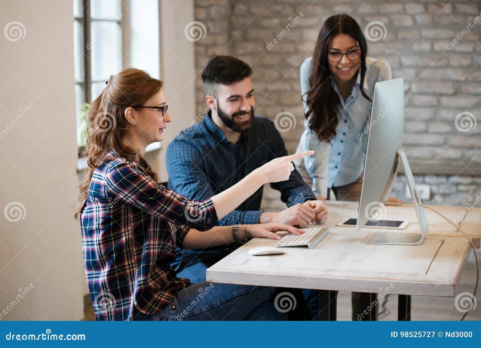 Group of Young Designers Working As Team Stock Image - Image of group ...