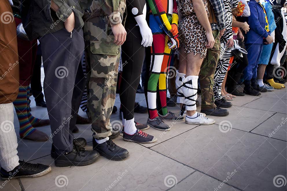 Group of Young Disguised People Stock Photo - Image of young, dress ...