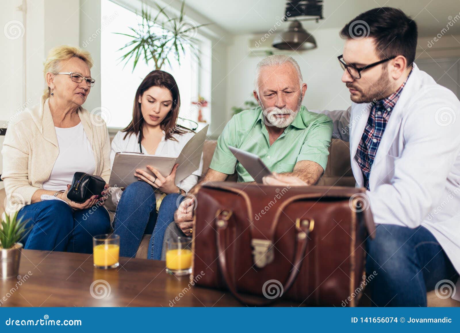 Young Doctor during Home Visit Senior People Stock Photo - Image of ...