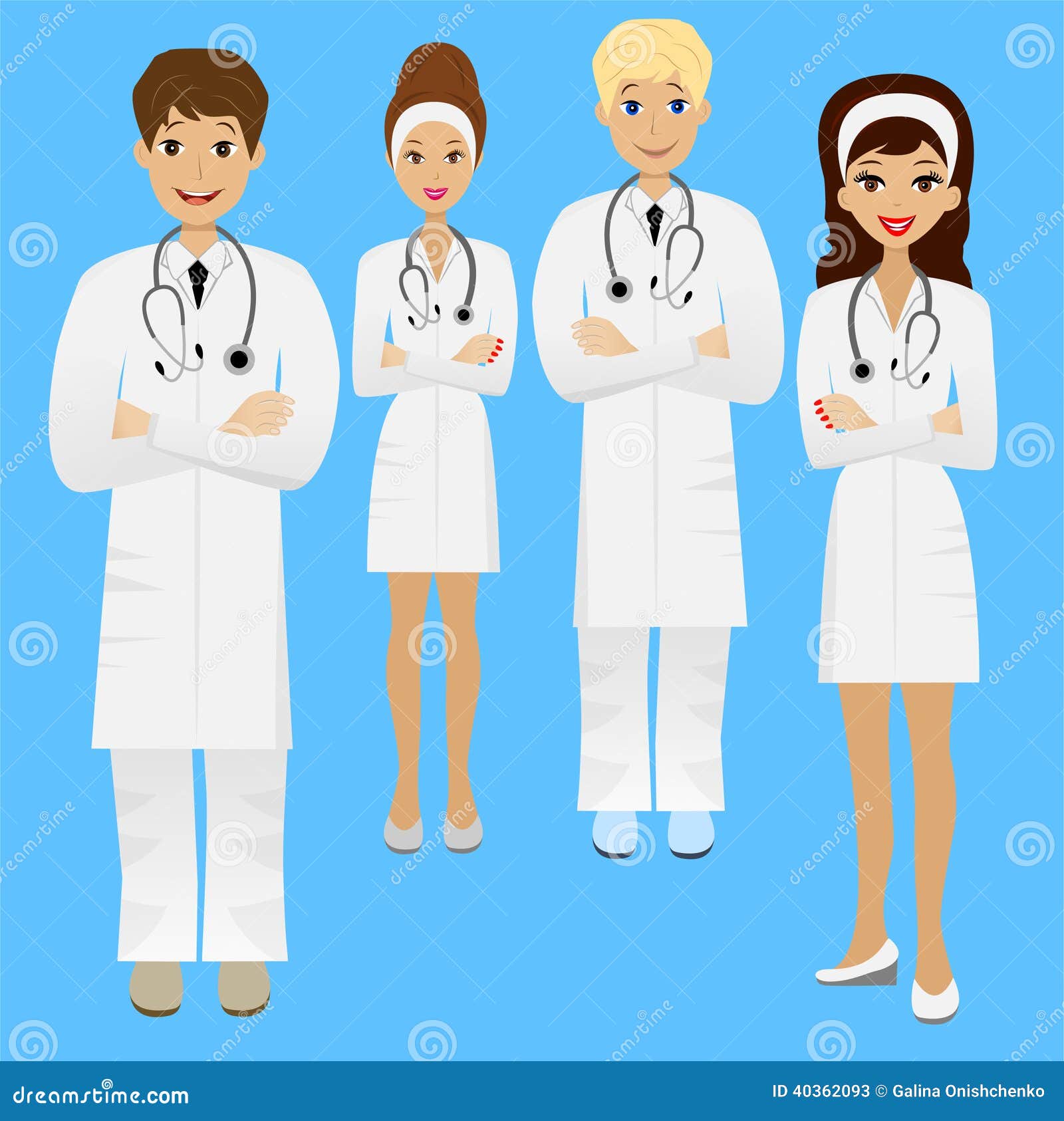 Group young doctor stock vector. Illustration of girl - 40362093