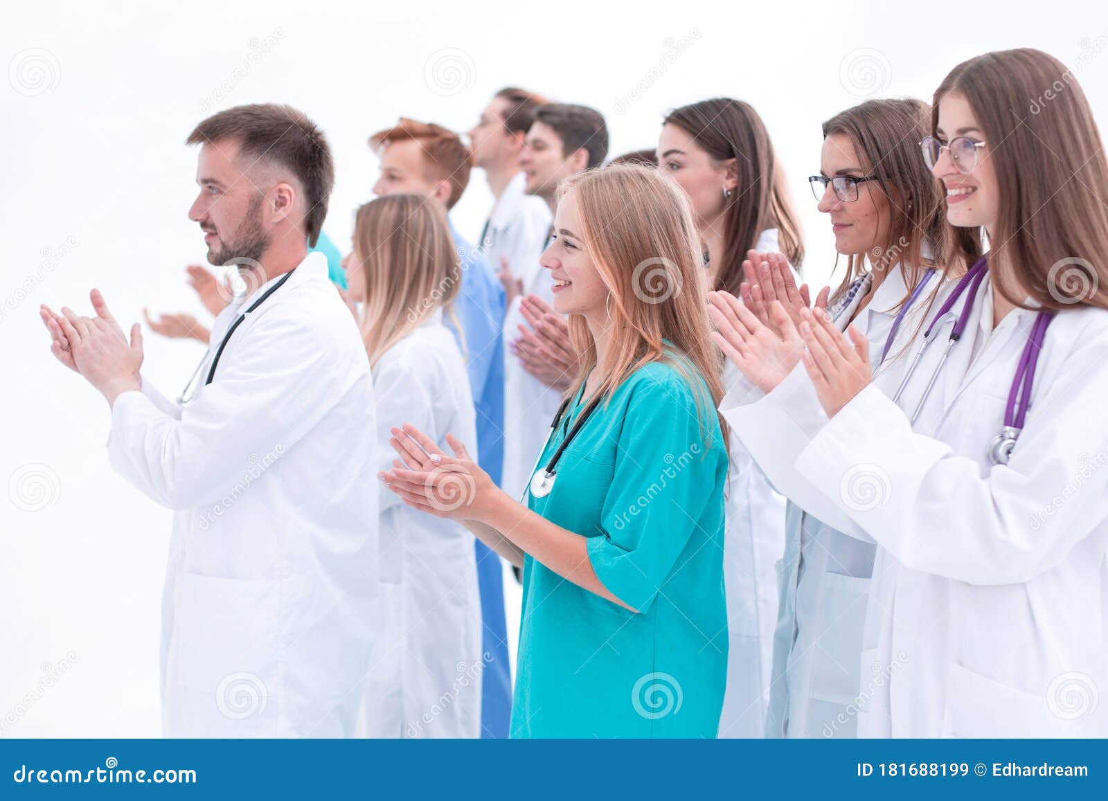 Group of Young Doctors Give a Standing Ovation Stock Image - Image of ...