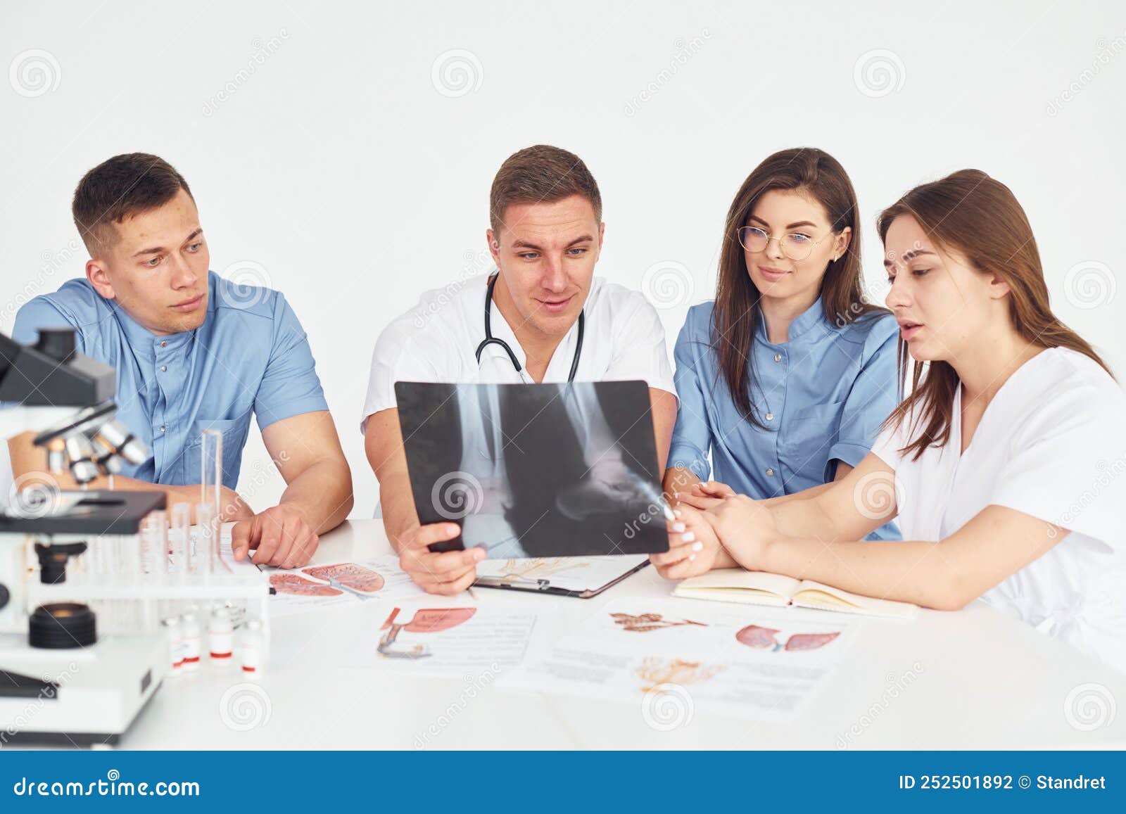 Group of Young Doctors is Working Together in the Modern Office Stock ...