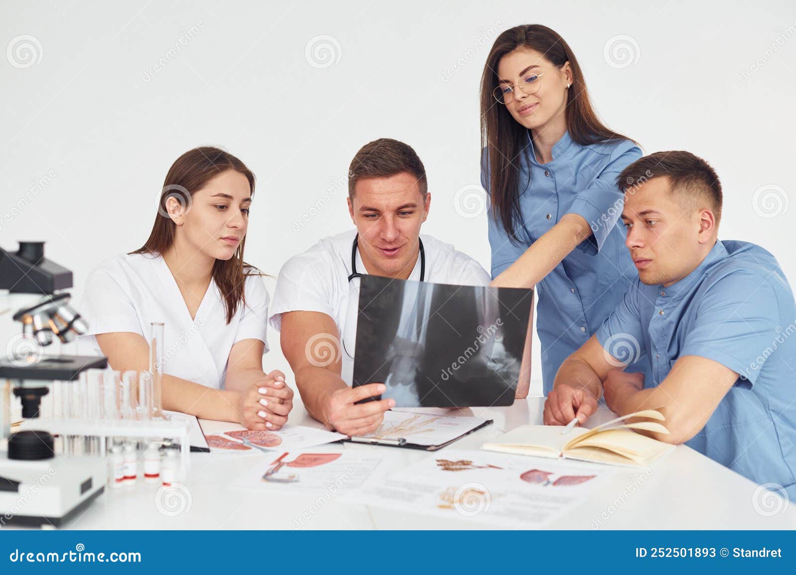 Group of Young Doctors is Working Together in the Modern Office Stock ...