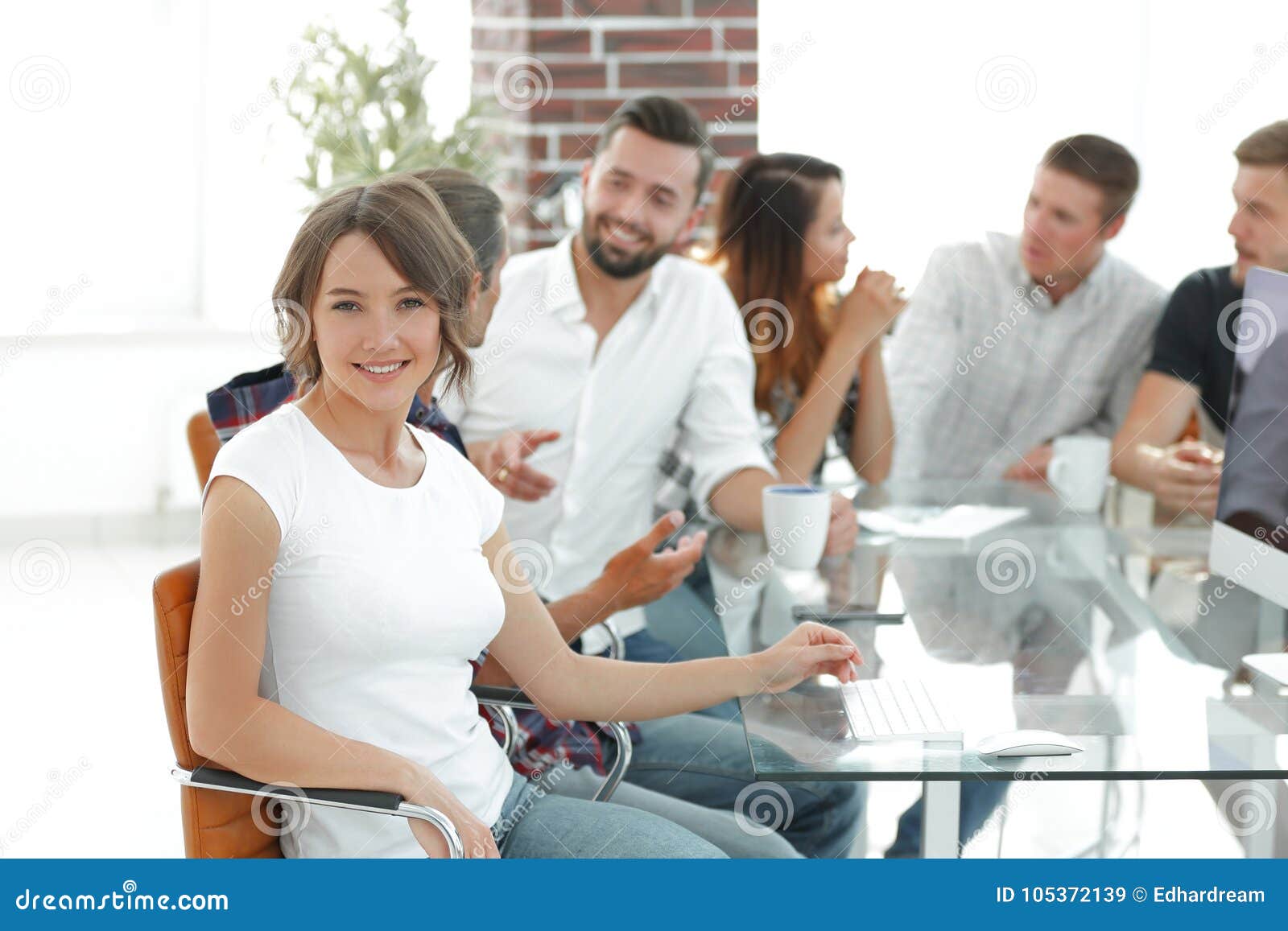 Group of Young Employees Discussing Ideas Stock Image - Image of ...