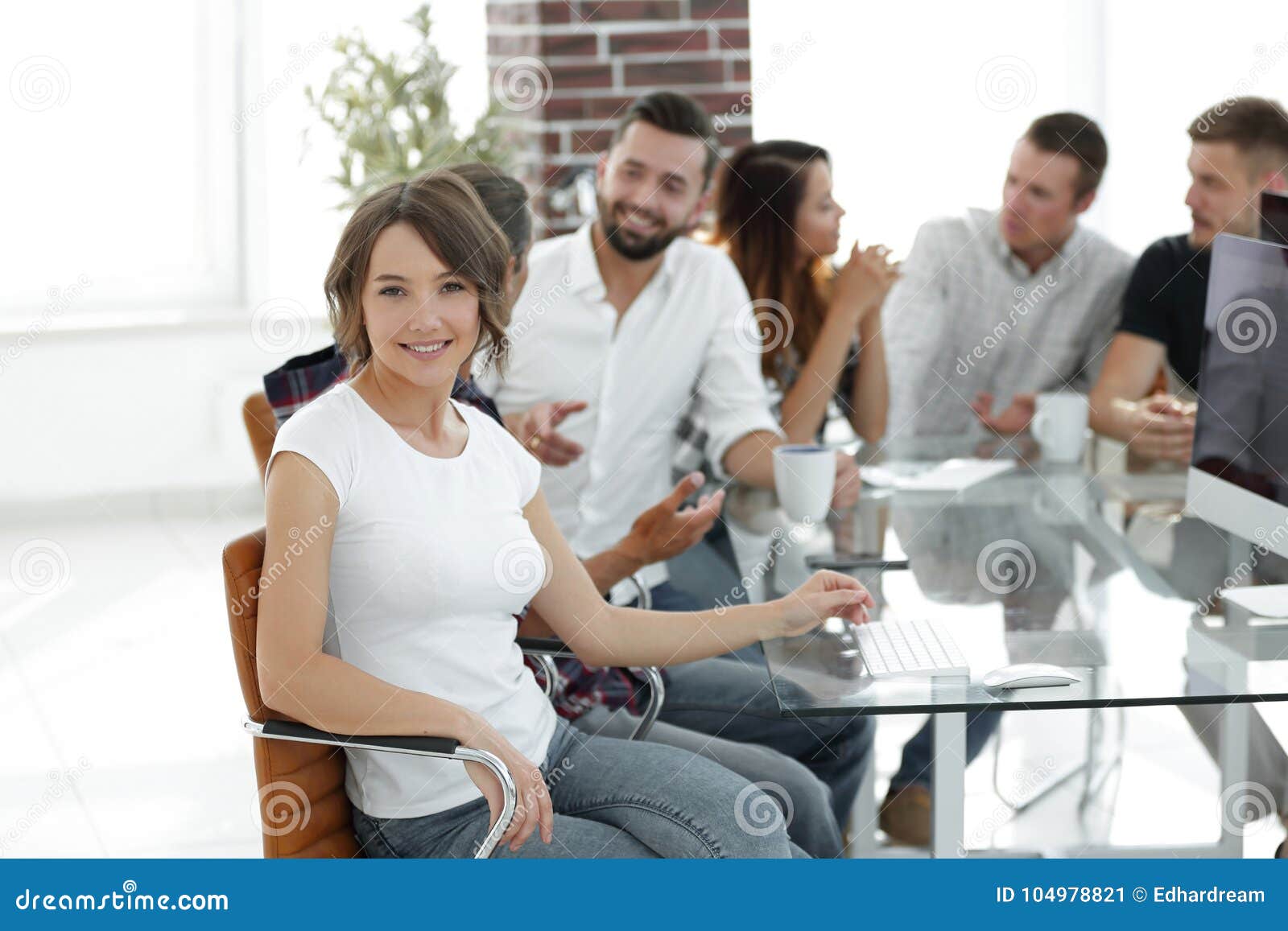 Group of Young Employees Discussing Ideas Stock Image - Image of ...