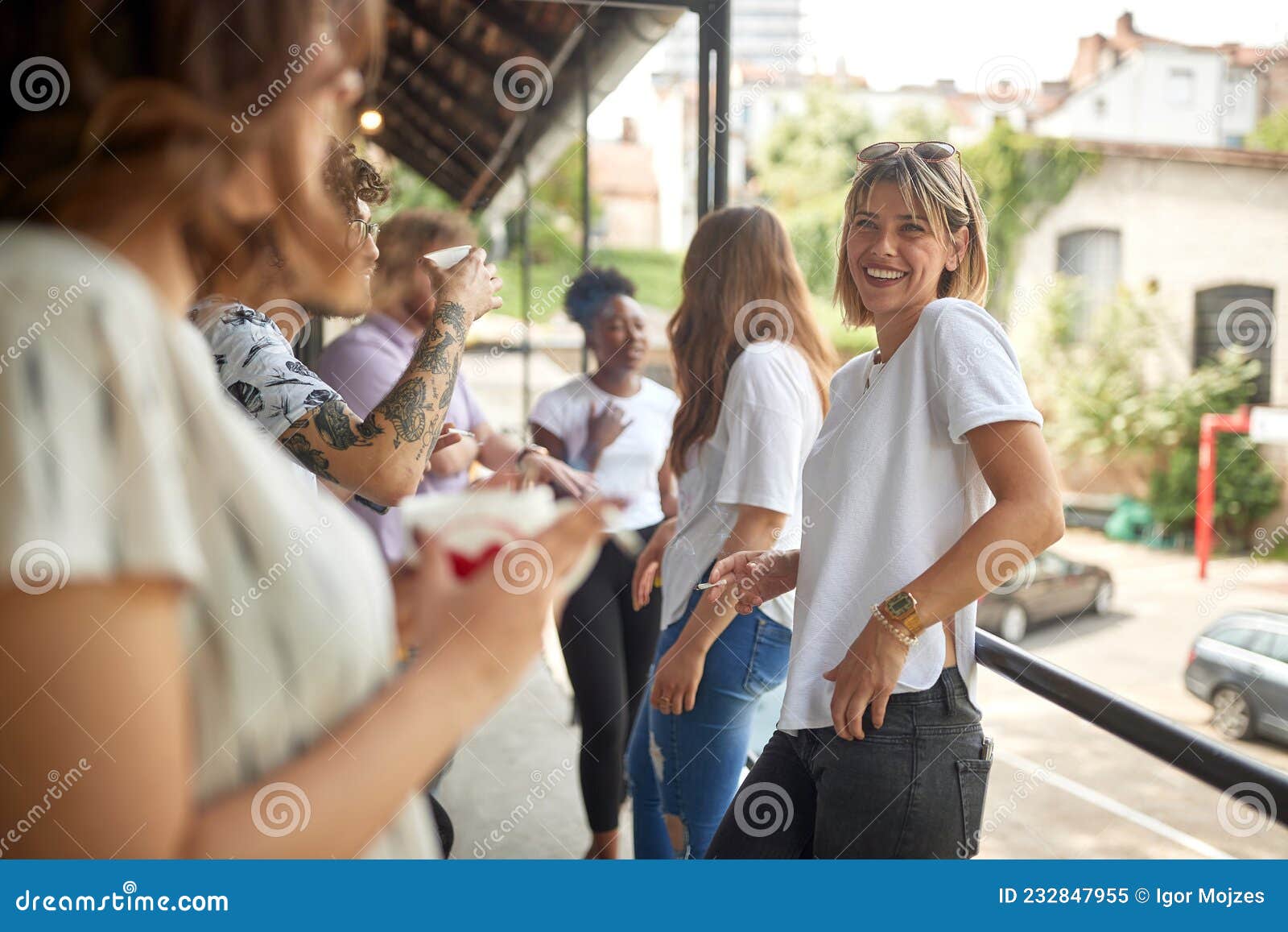 Group of Young Employees Having a Break Stock Image - Image of ...