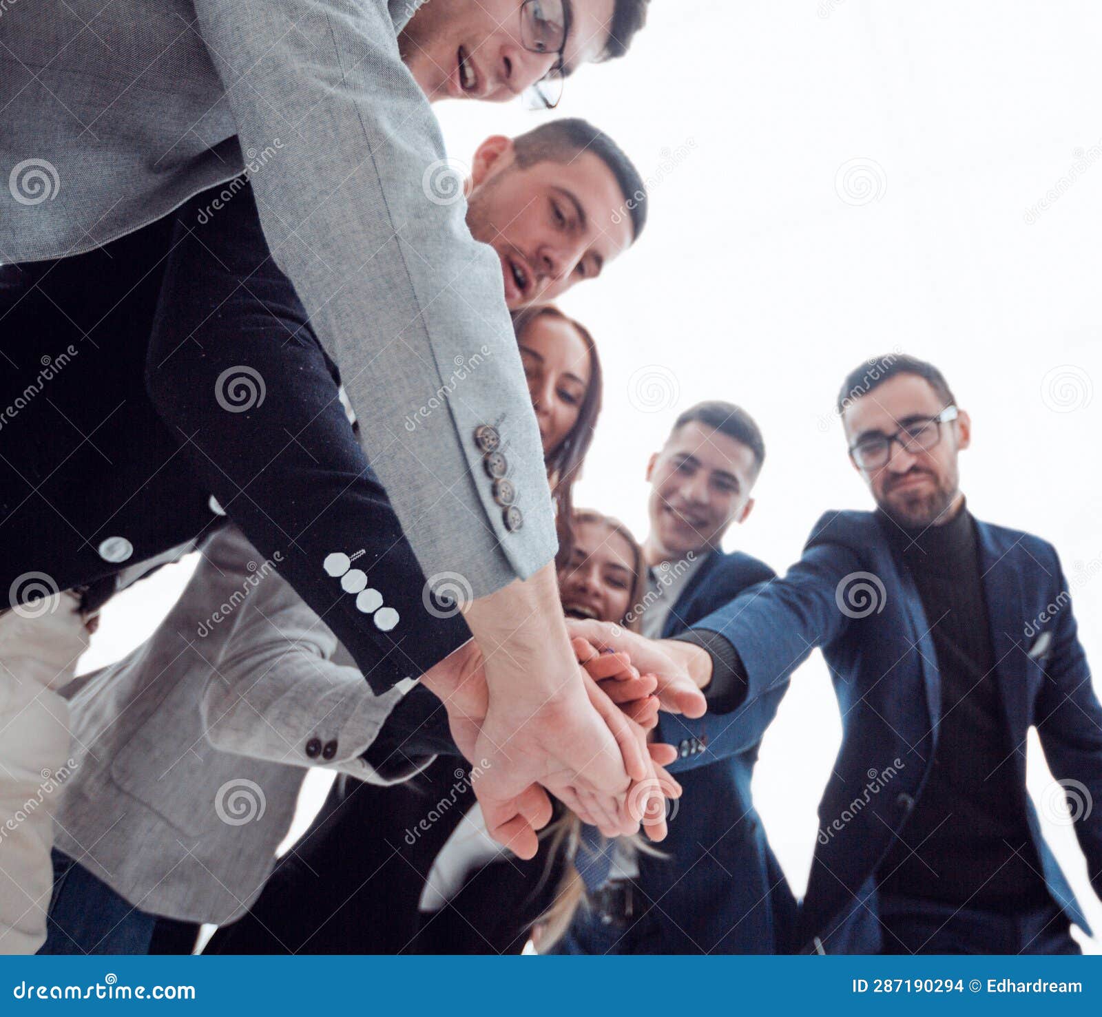 Group of Young Employees Showing Their Unity Stock Photo - Image of ...