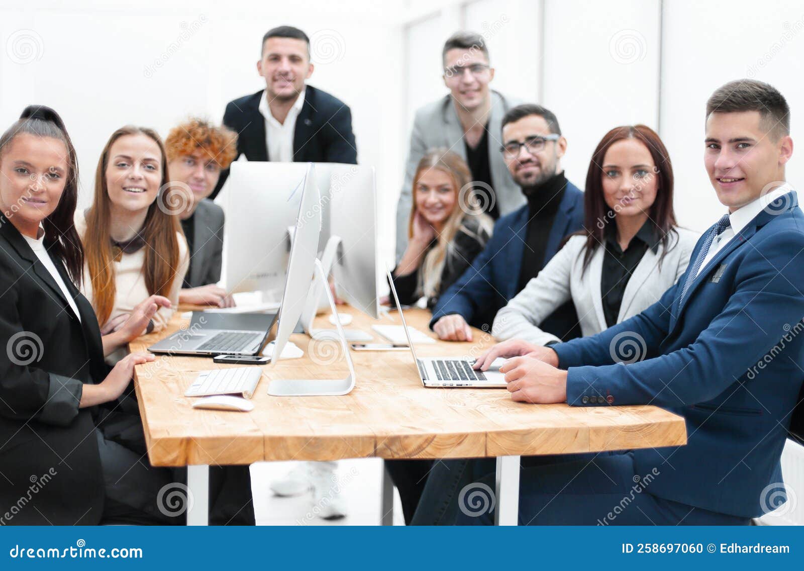 Group of Young Employees in the Workplace in the Office Stock Photo ...