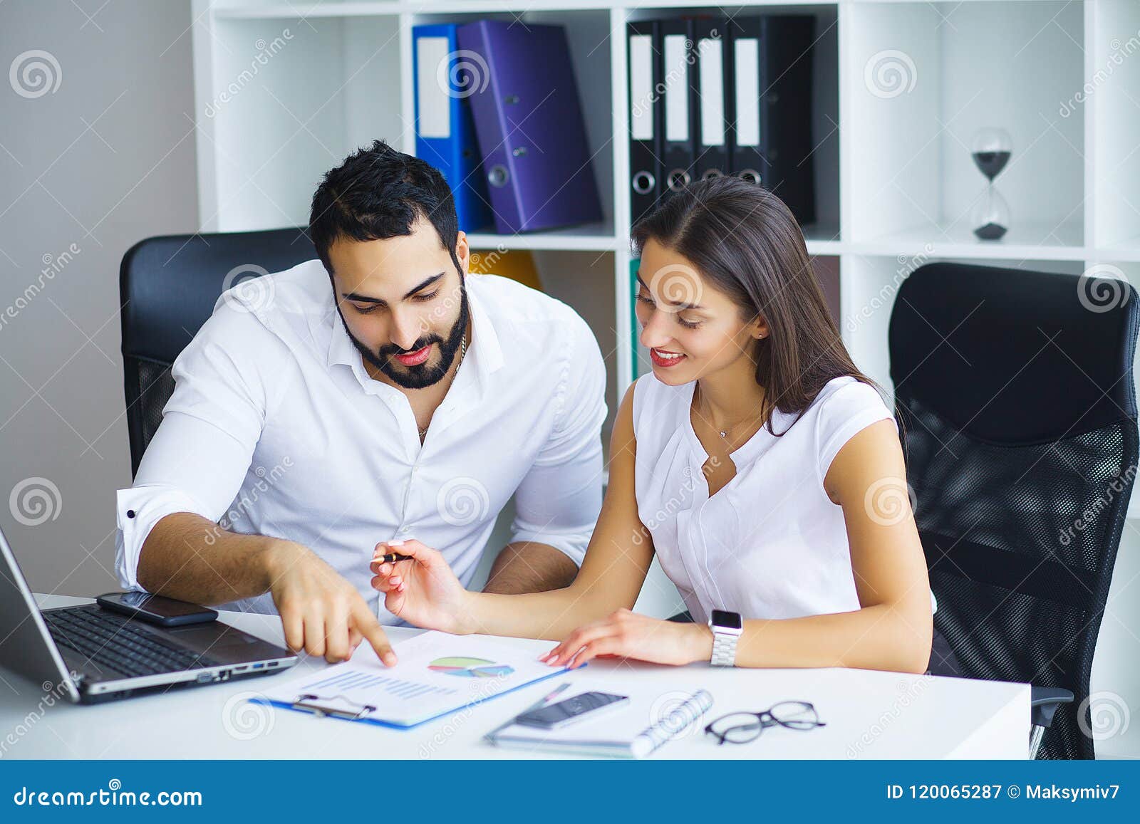 Group of Young Executives Having a Work Meeting Stock Image - Image of ...