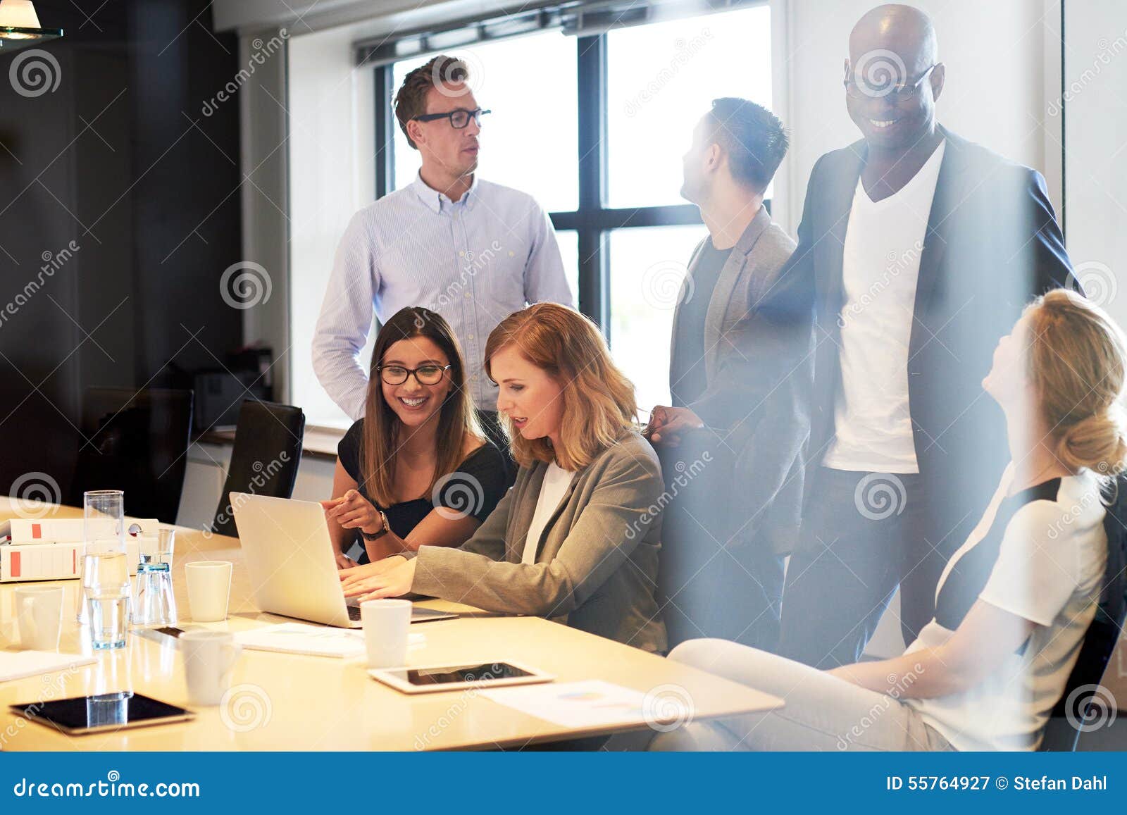 Group of Young Executives Socializing Stock Image - Image of ...