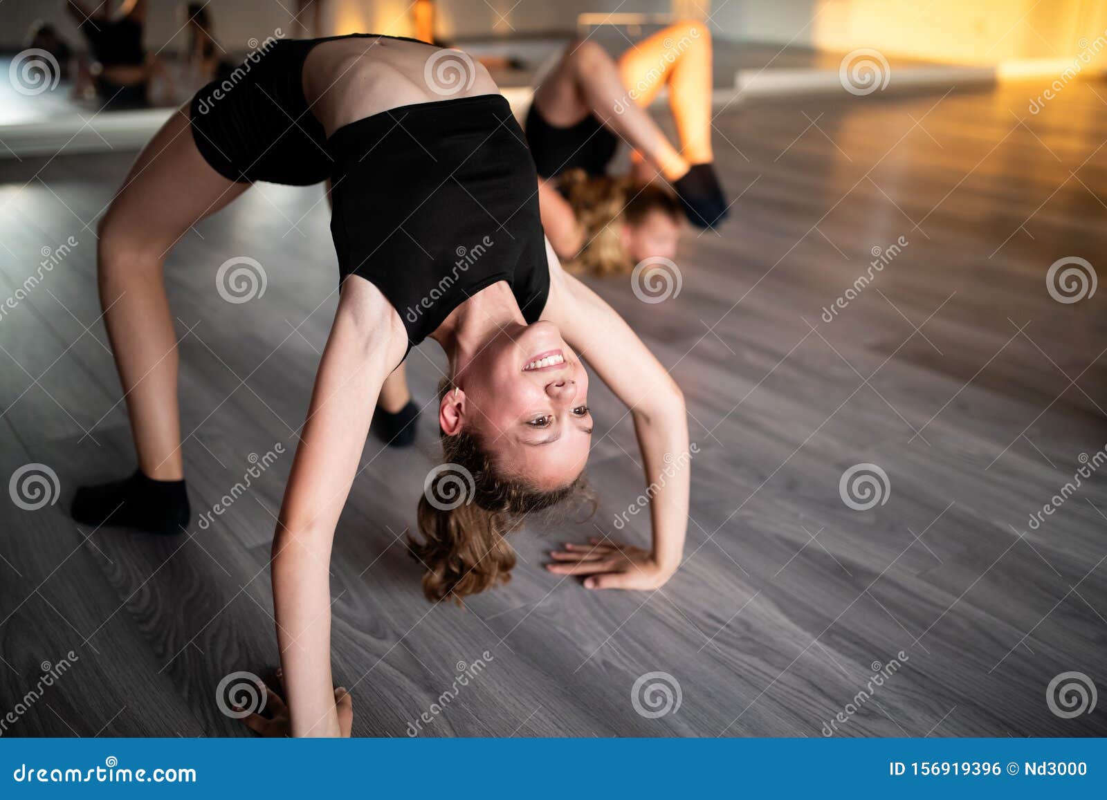 Group of Young Fit Dancers Practicing during Class School Stock Photo ...