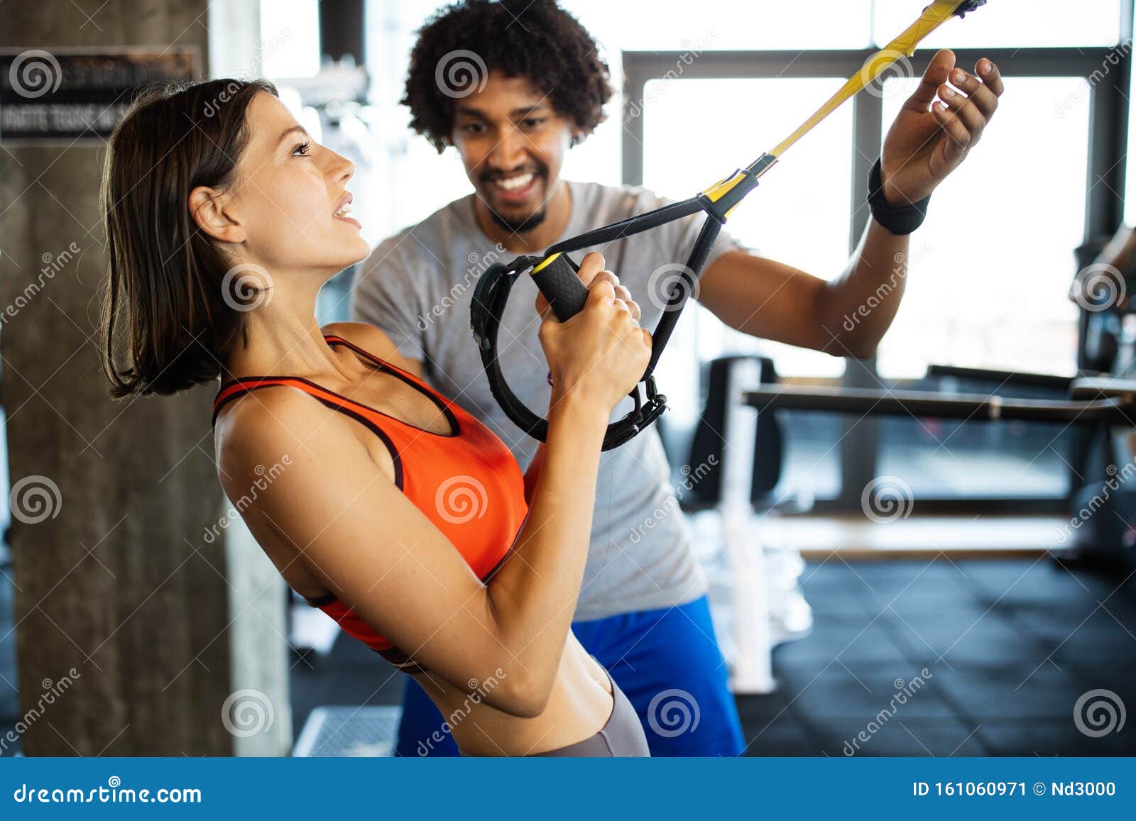 Group of Young People Doing Exercises in Gym Stock Image - Image of ...