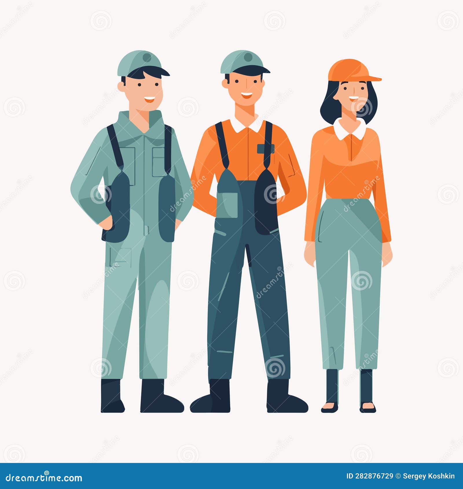 Group of Young Friendly People. Man and Woman Professionals Vector ...