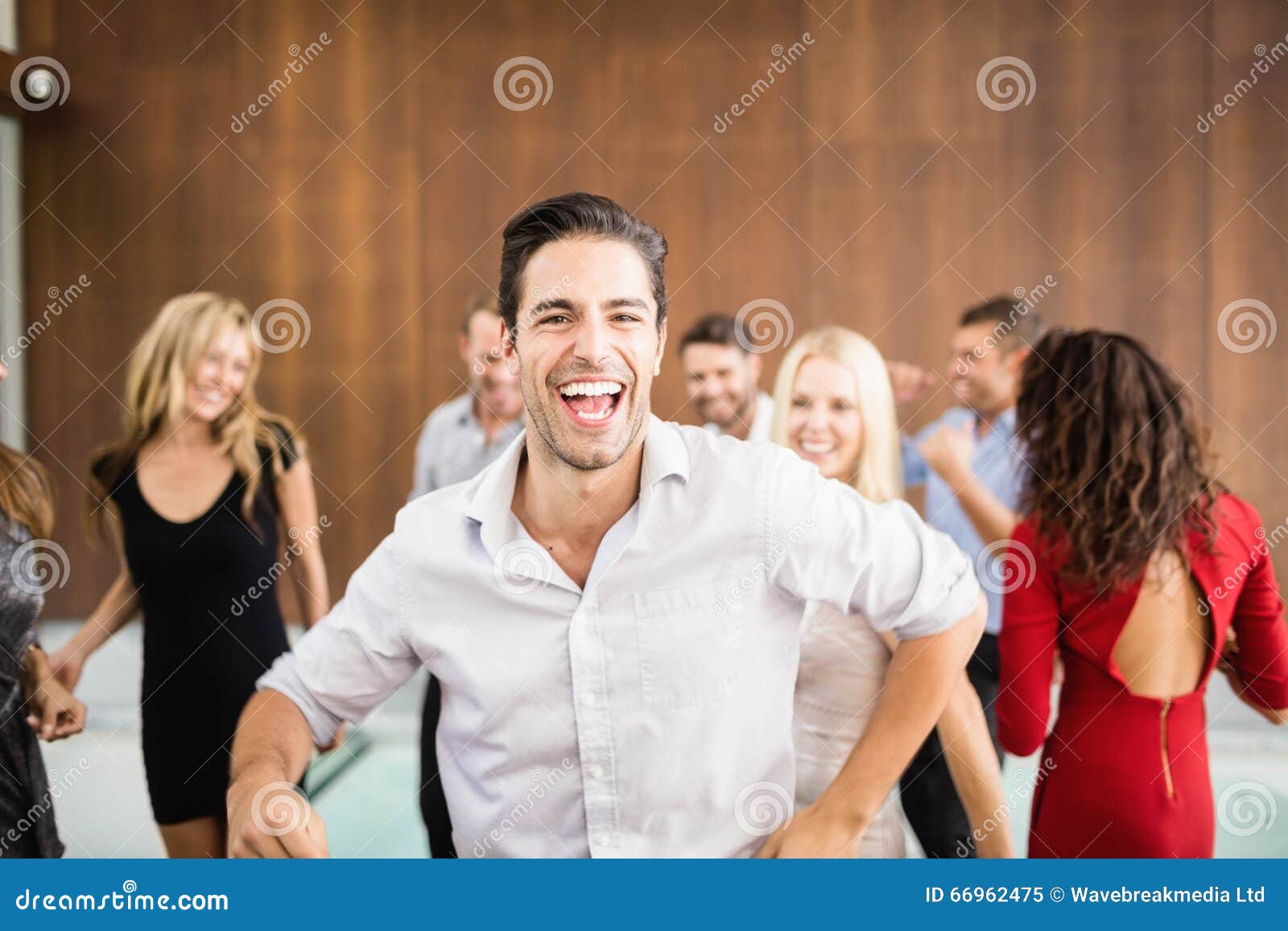 Group of Young Friends Dancing Stock Image - Image of companionship ...