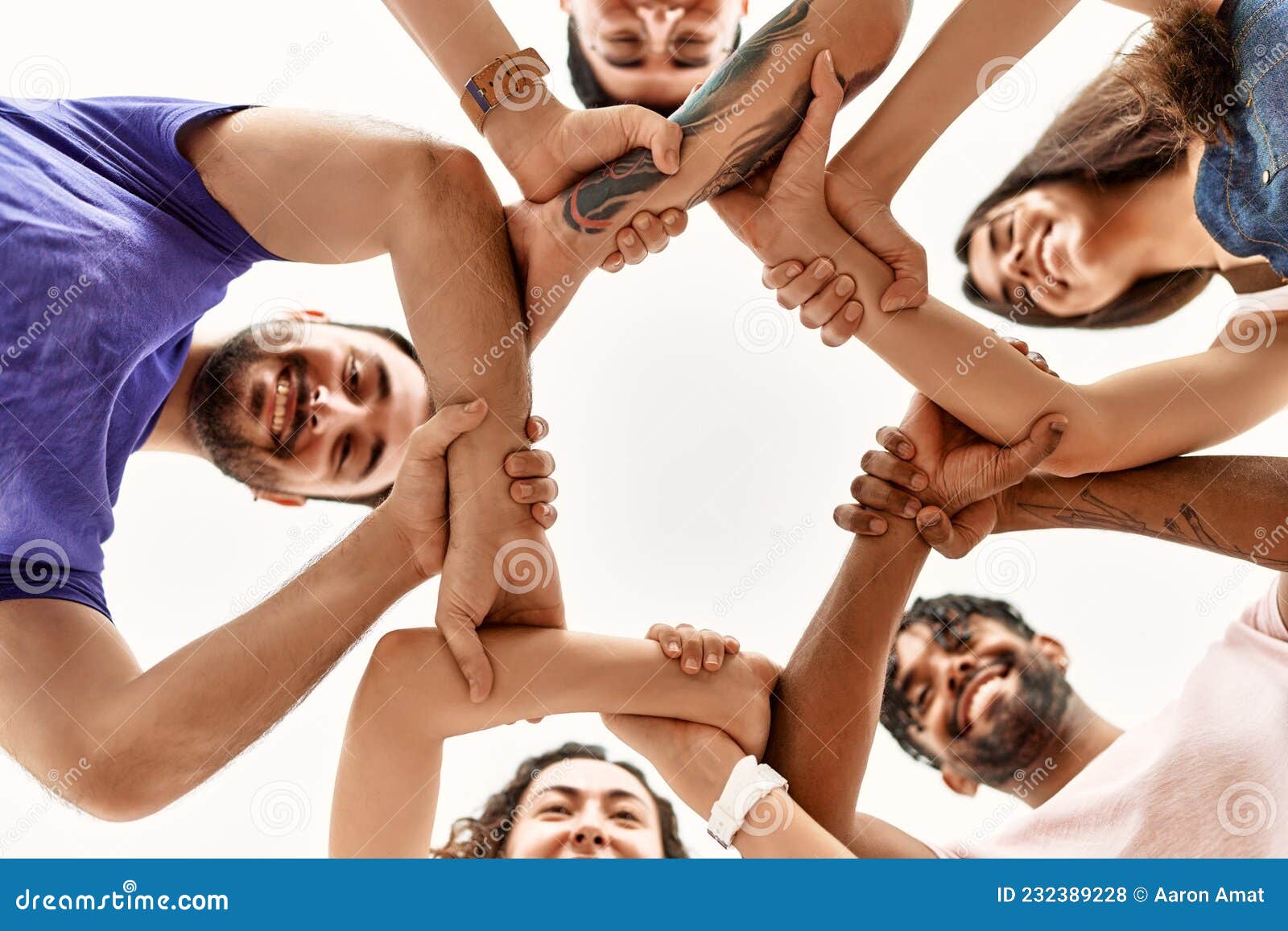 Group of Young Friends with Hands and Arms Together Stock Photo - Image ...