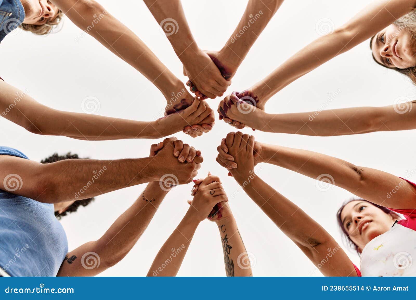 Group of Young Friends with Hands Together Stock Photo - Image of home ...