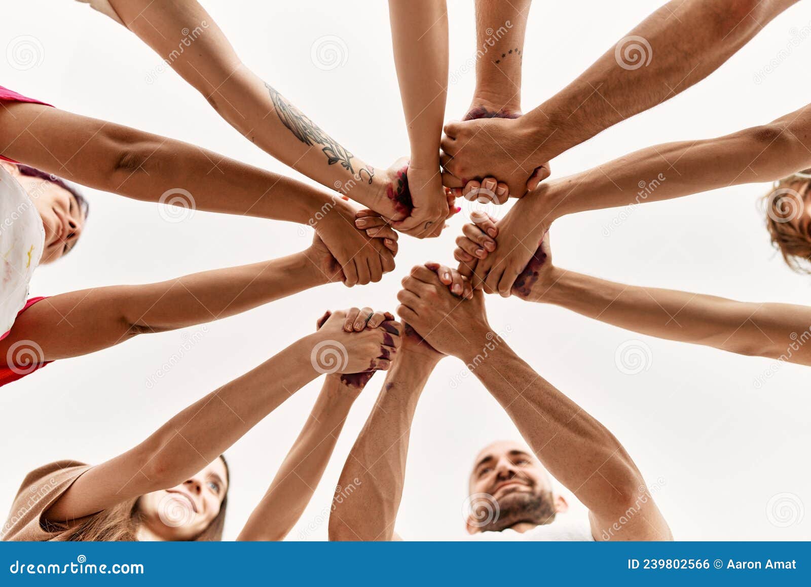 Group of Young Friends with Hands Together Stock Photo - Image of face ...