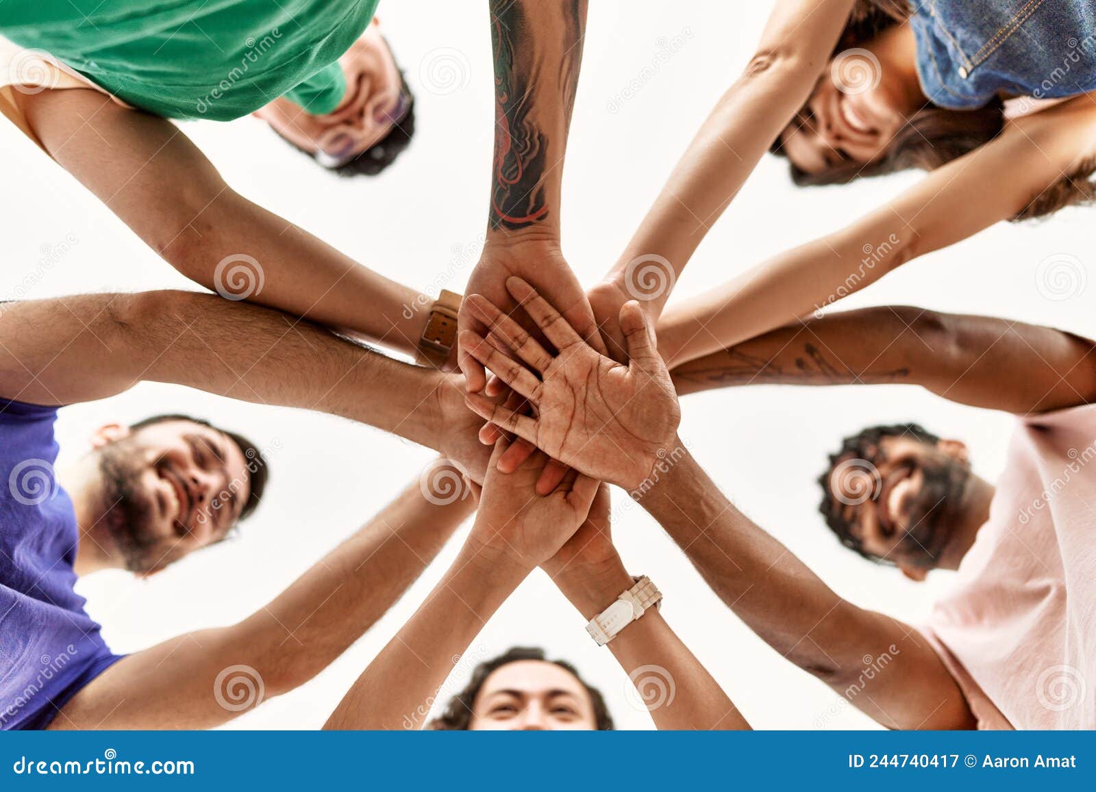 Group of Young Friends with Hands Together Stock Image - Image of ...