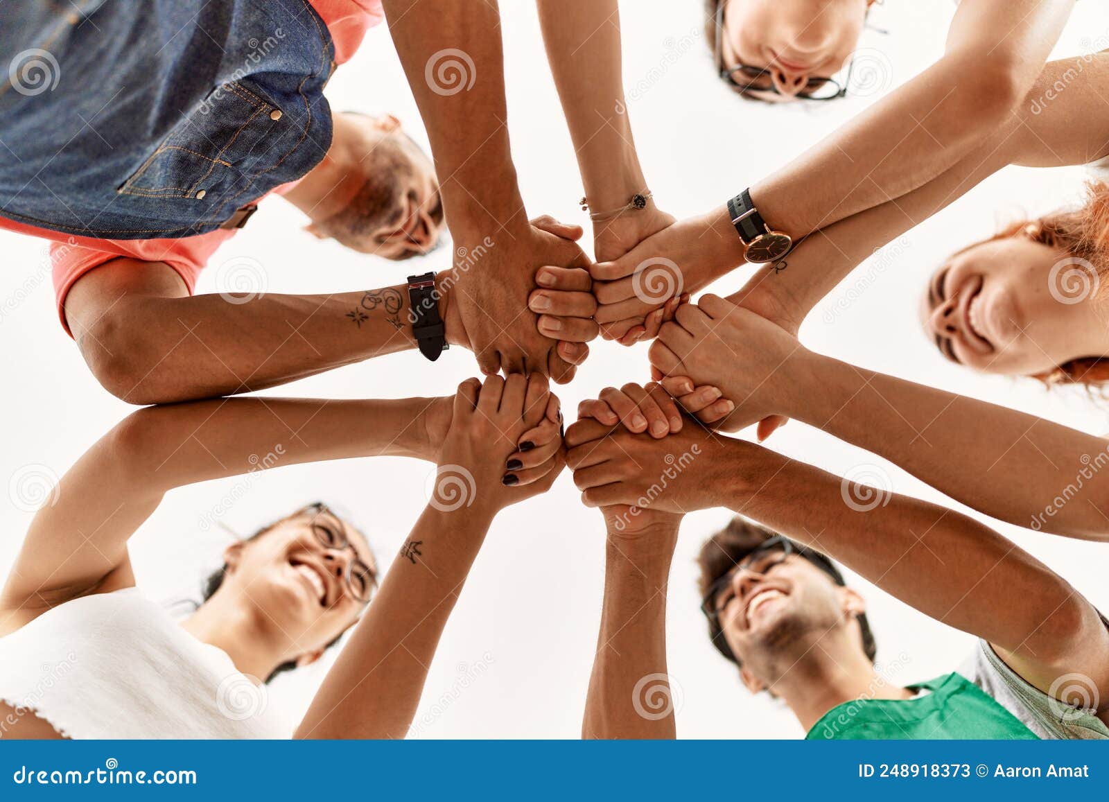 Group of Young Friends with Hands Together Stock Image - Image of happy ...