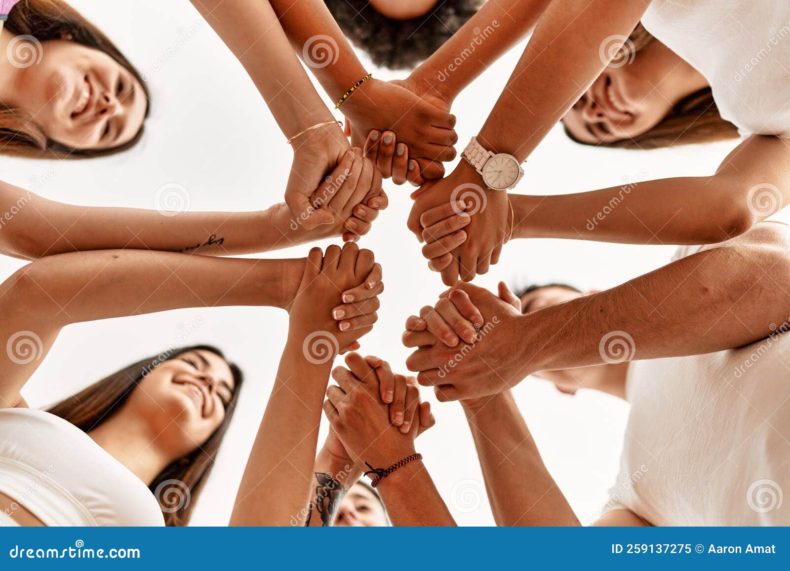 Group of Young Friends with Hands Together Stock Image - Image of ...